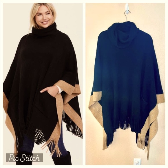 torrid | Sweaters | Torrid Black And Gold Poncho | Poshmark